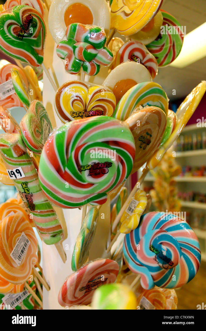 Brightly colored candy in shop Stock Photo - Alamy