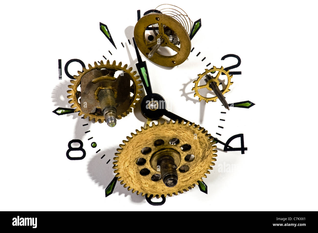 object on white - tool clockwork close up Stock Photo - Alamy