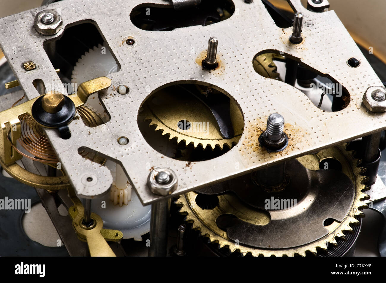 tool metal equipment - clockwork close up Stock Photo - Alamy
