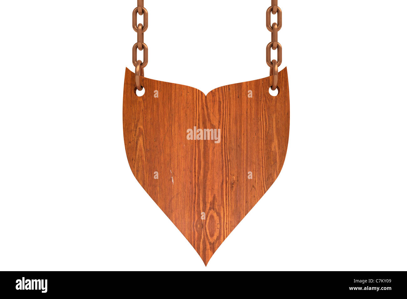 Old wood sign shield on white background Stock Photo - Alamy