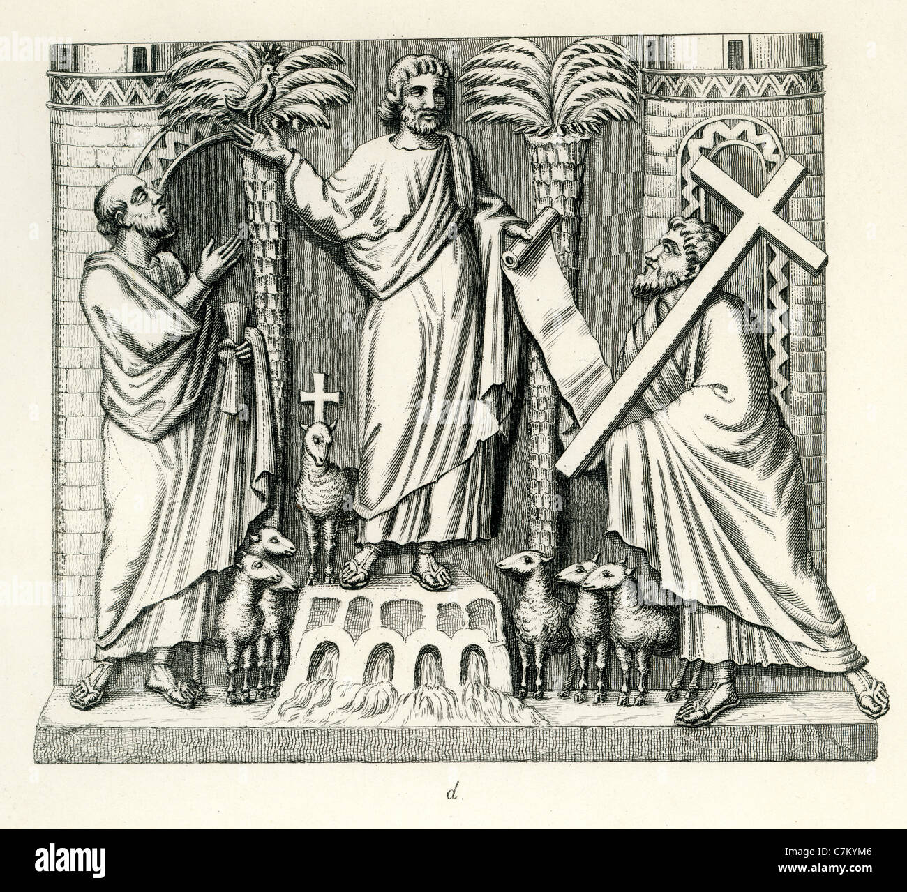 Jesus Christ giving the law of the new testament to his apostles Stock ...