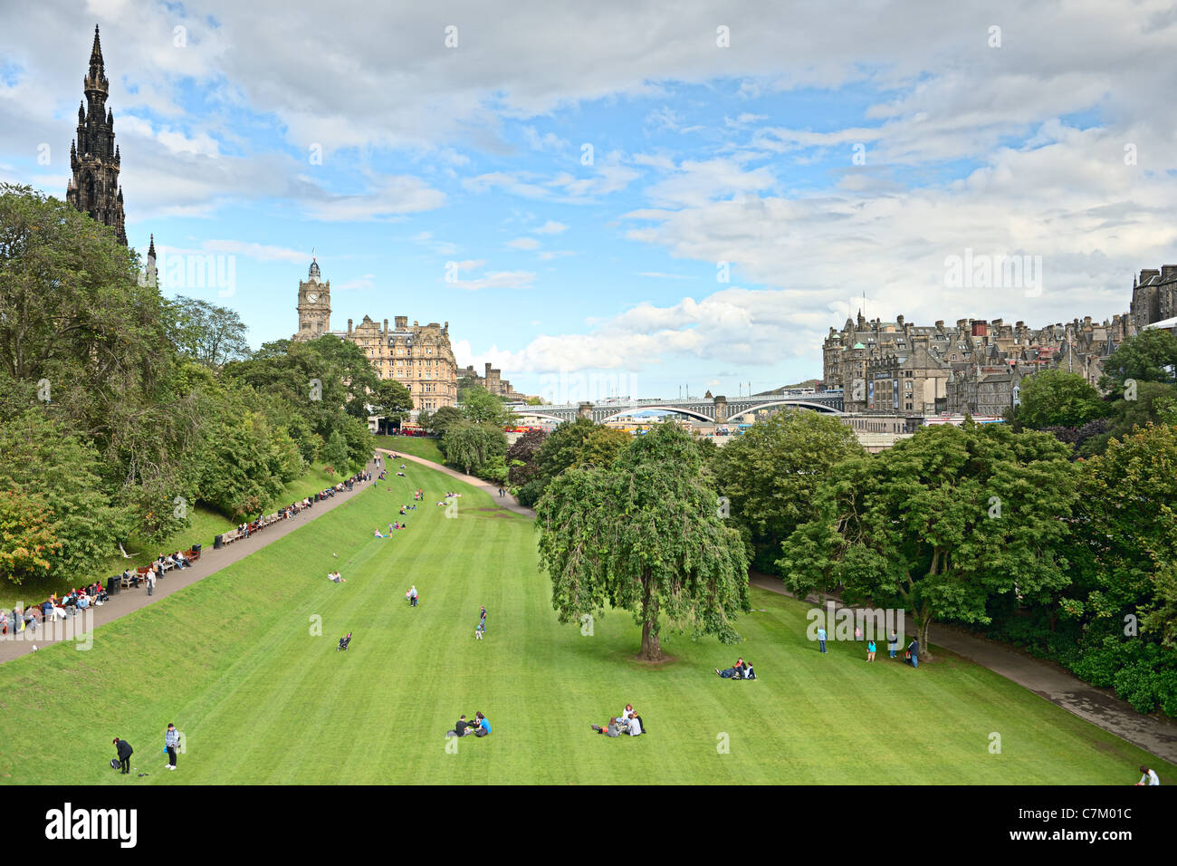 Edinburgh skyline over East Princes Street Gardens Stock Photo - Alamy