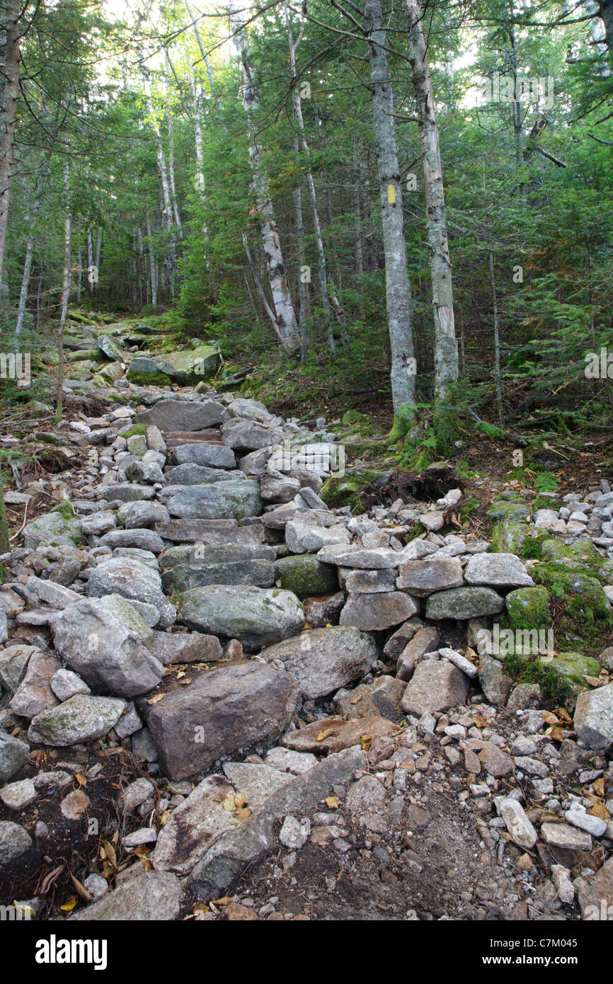 Rock steps being built along the Mt Tecumseh Trail in the White ...