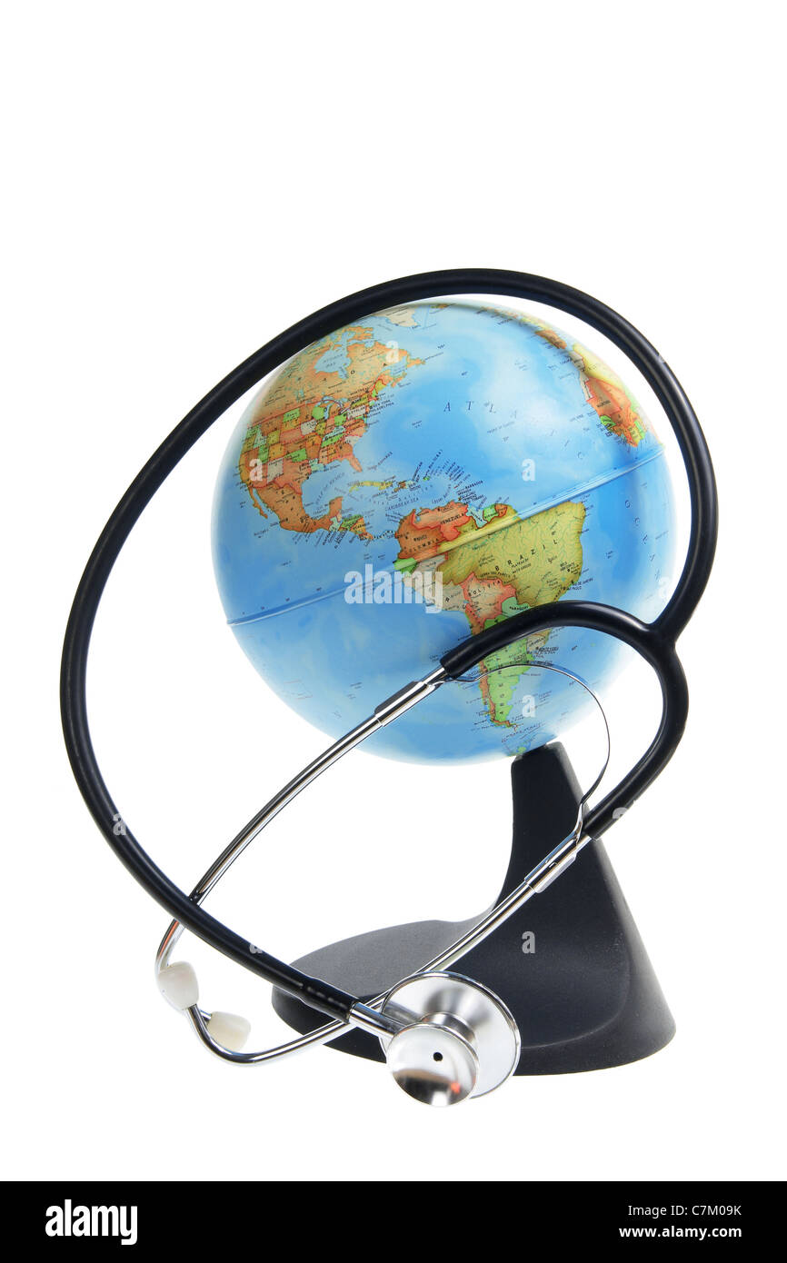 Globe and Stethoscope Stock Photo - Alamy