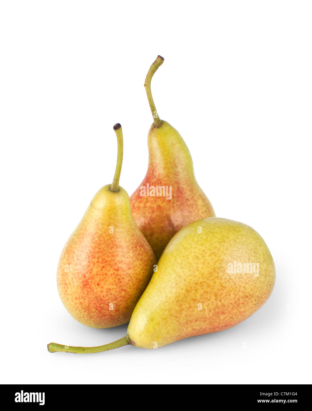 Three pears isolated on white background Stock Photo - Alamy