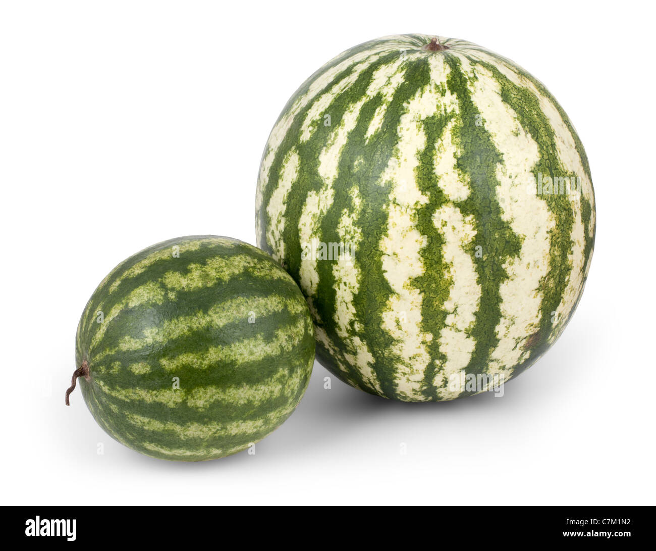 Big and small watermelon isolated on white background Stock Photo - Alamy