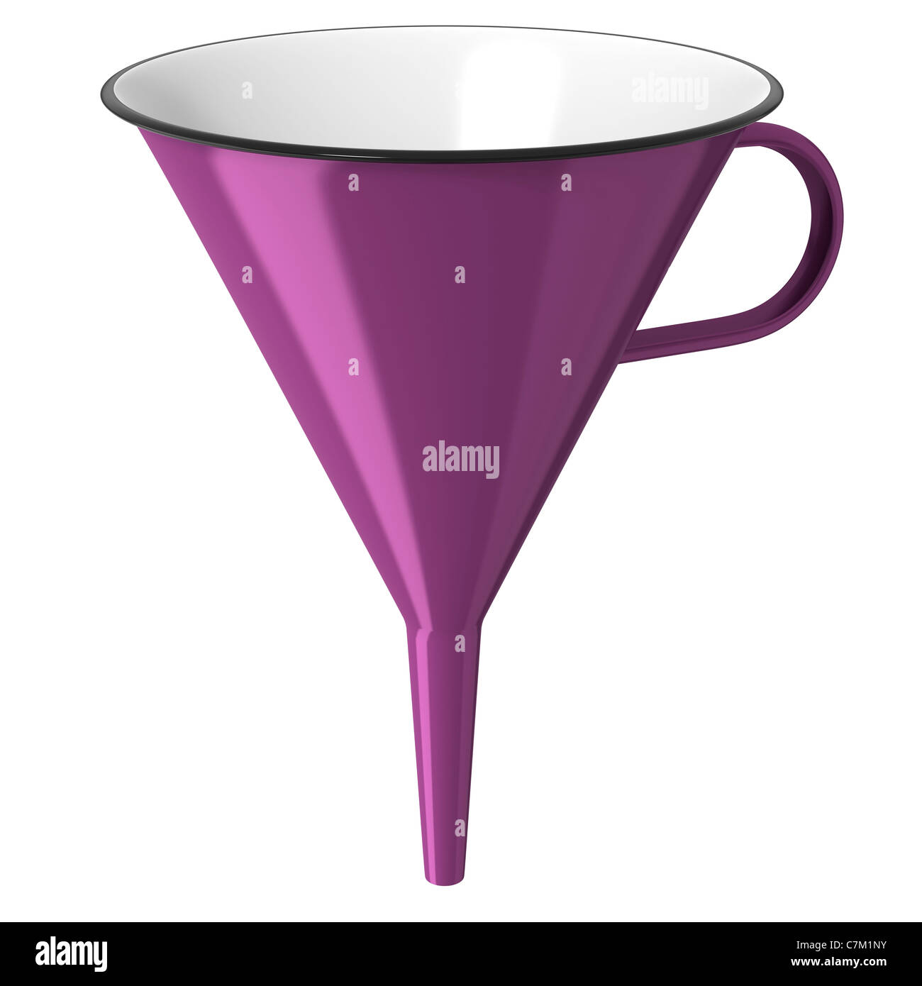 Purple enamel funnel isolated on white background Stock Photo - Alamy