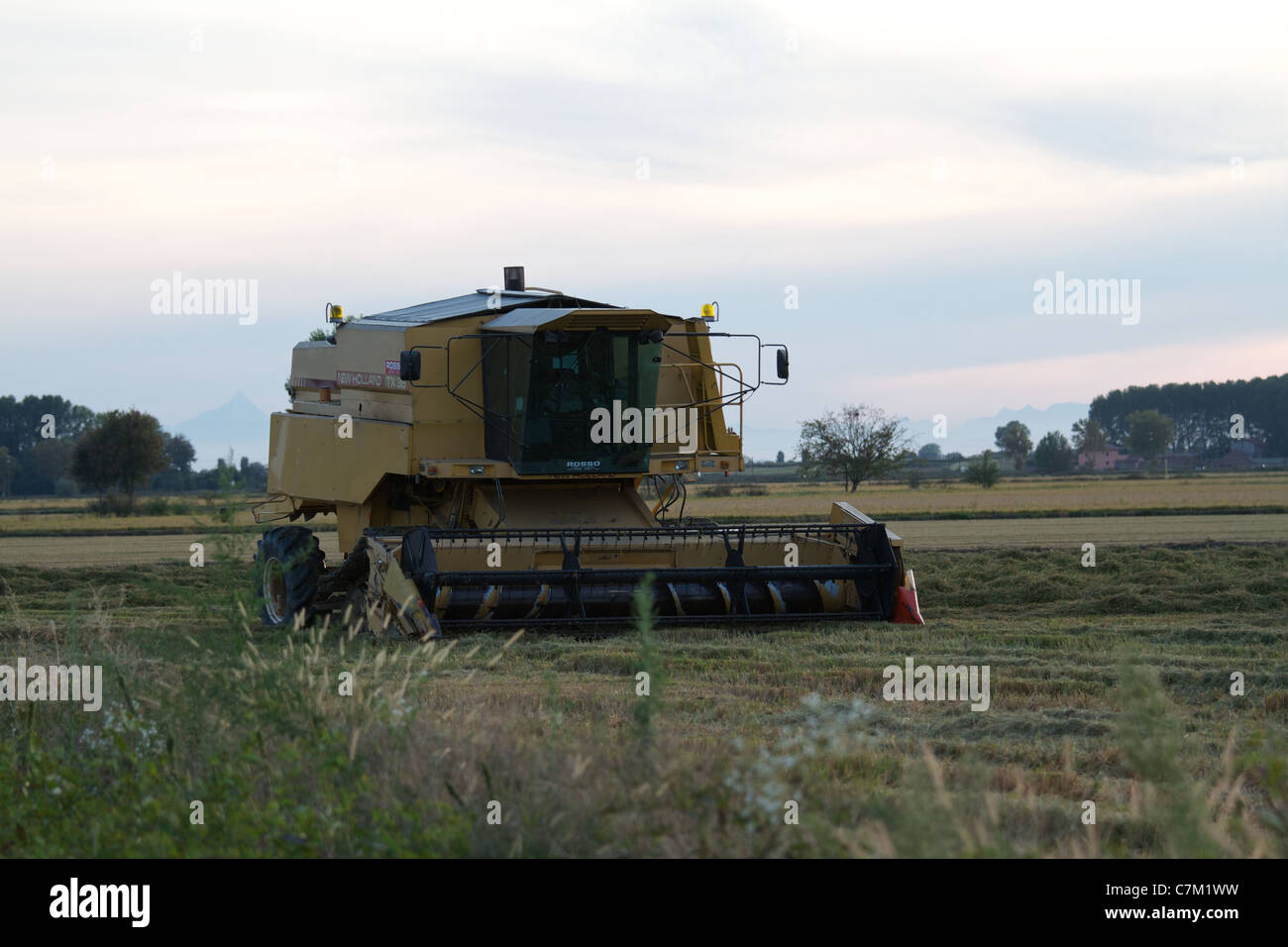 thresher in italian farm Stock Photo - Alamy