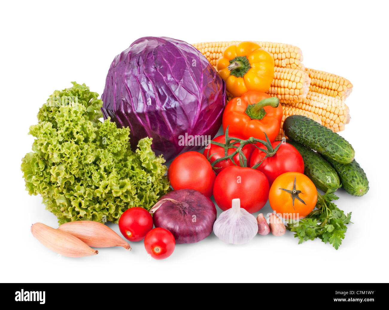 Set of vegetables isolated on a white background Stock Photo - Alamy