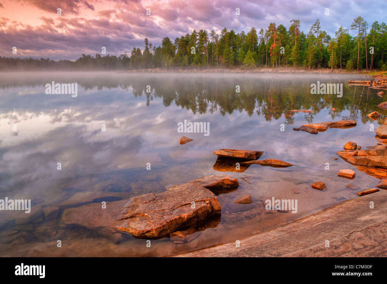 One of the lakes on the Mogollon Rim of central Arizona at around 7700 ...