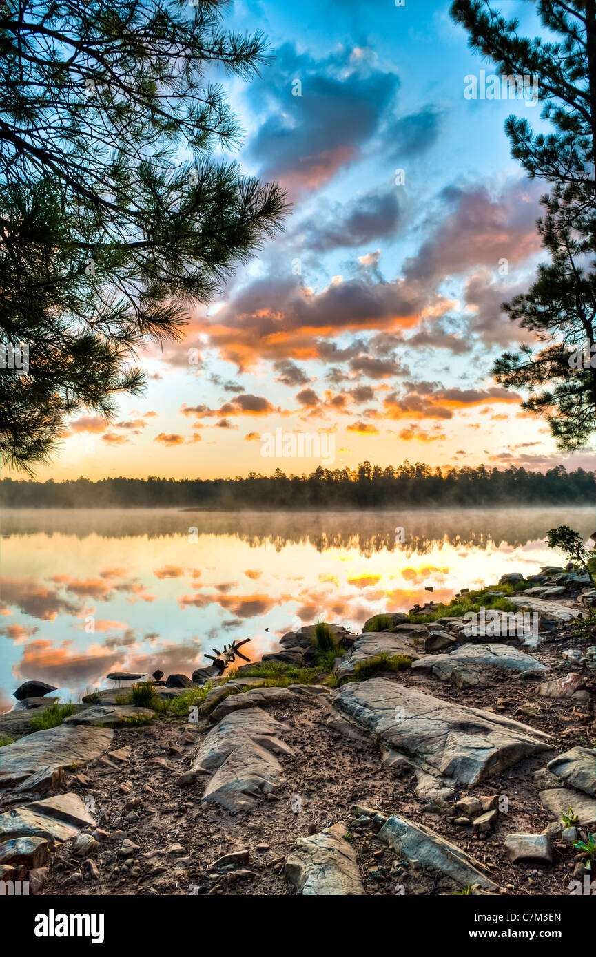 One of the lakes on the Mogollon Rim of central Arizona at around 7700 ...
