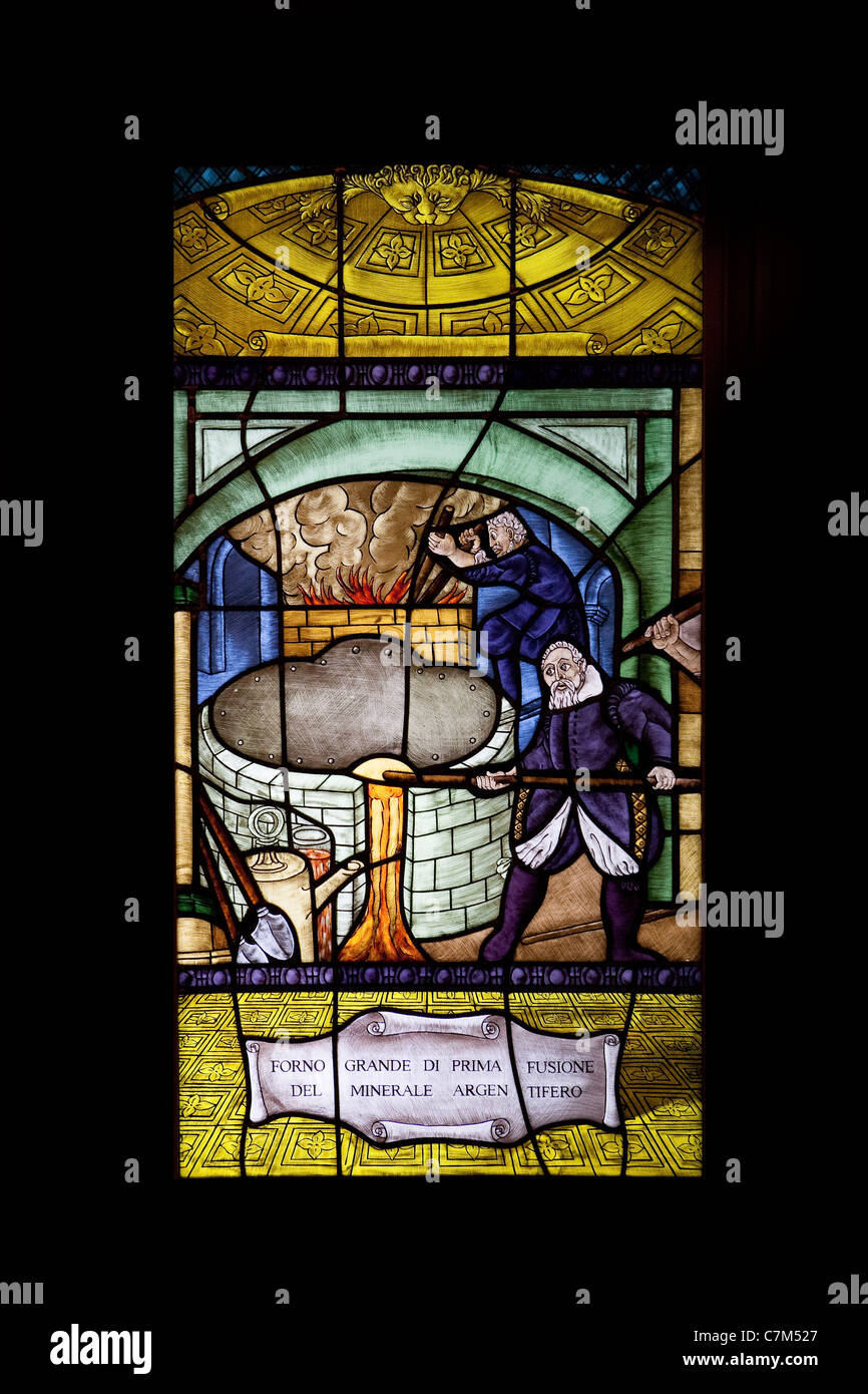 Stained glass window depicting money hi-res stock photography and ...