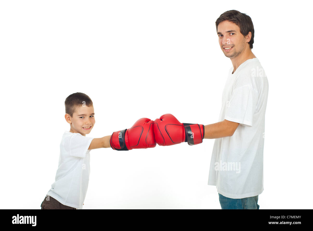 Father son boxing boxing gloves hi-res stock photography and images - Alamy