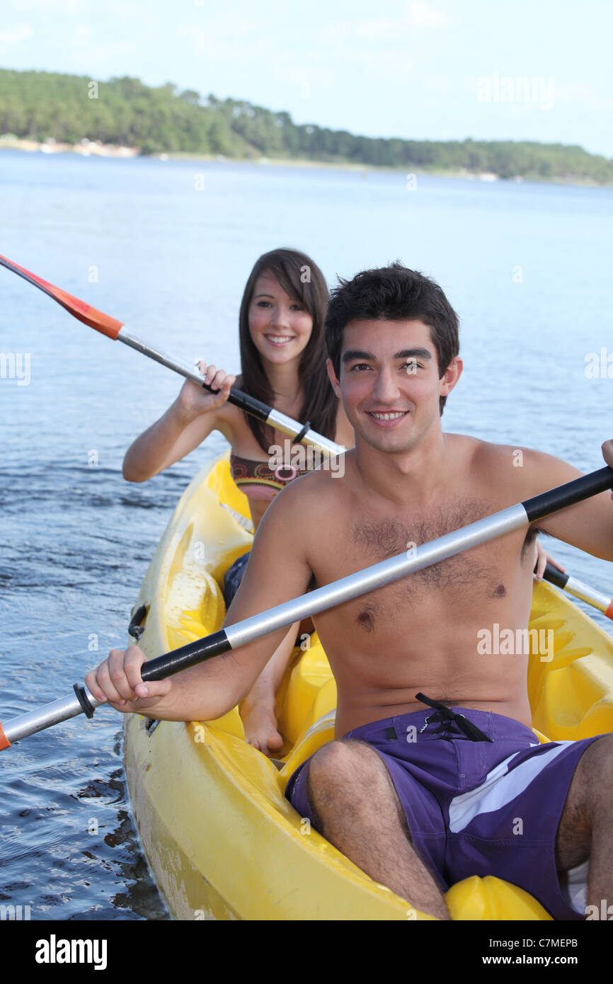 Woman canoeing down river hi-res stock photography and images - Alamy