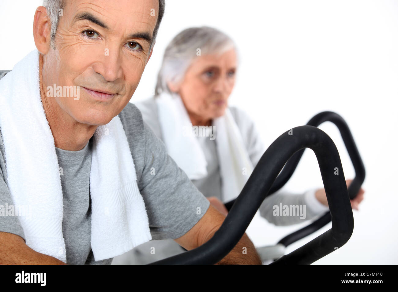 Fit active senior lady working out at the gym hi-res stock photography ...