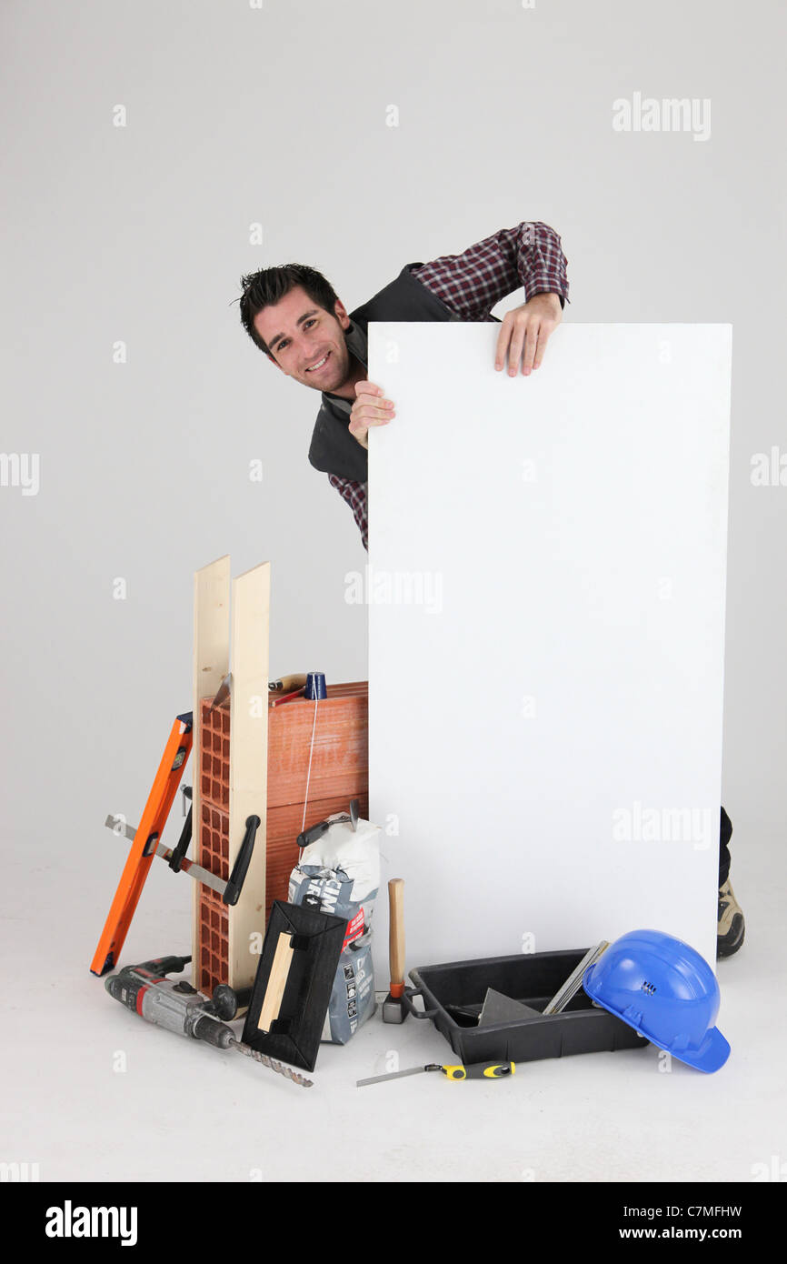 Blank board people construction hi-res stock photography and images - Alamy