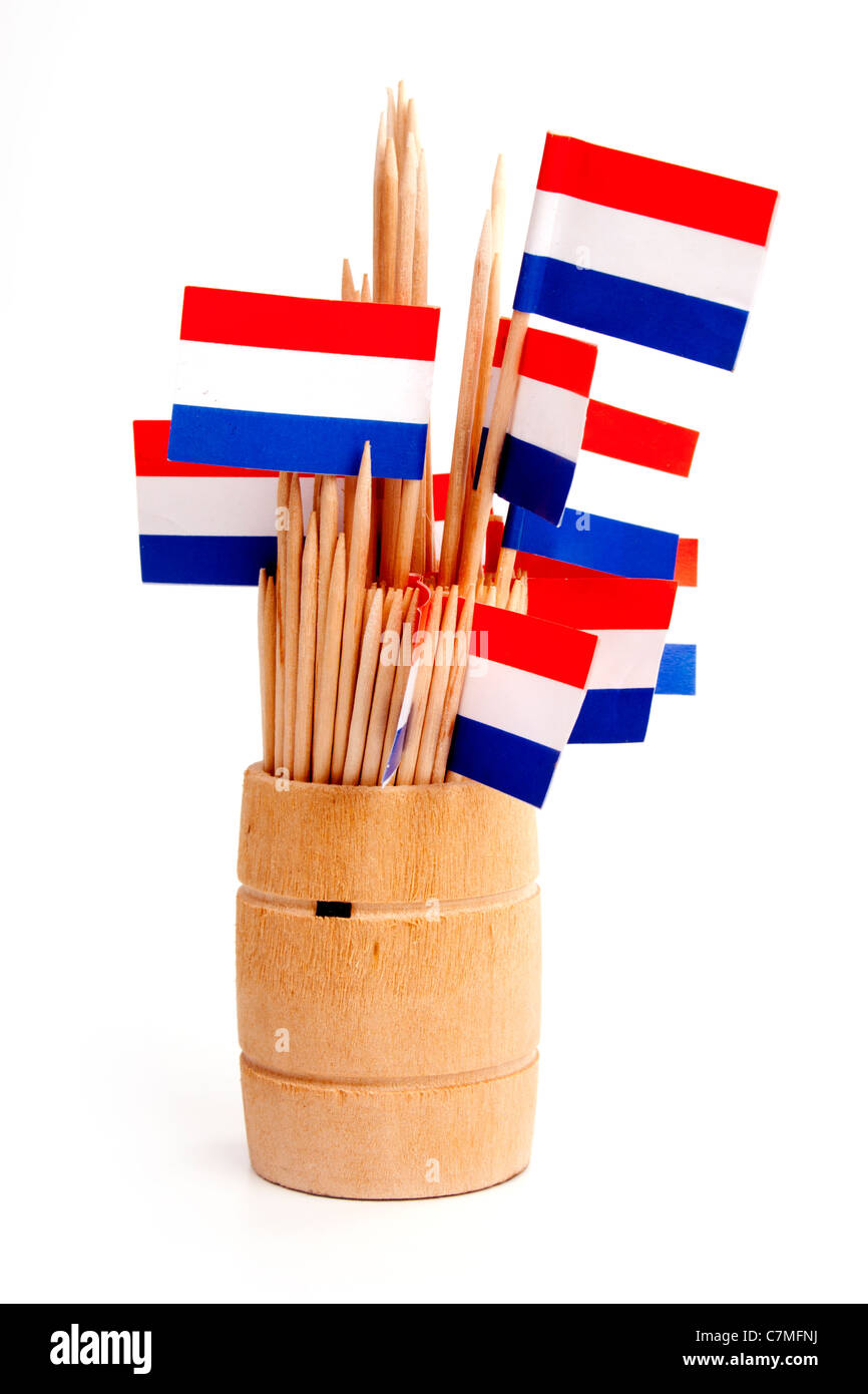 toothpicks with a Dutch flag on a white background Stock Photo - Alamy