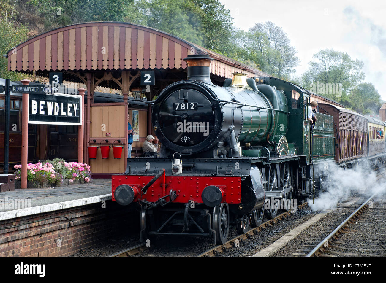 GWR Manor Class No 7812 Erlestoke Manor Steam Locomotive at Bewdley ...