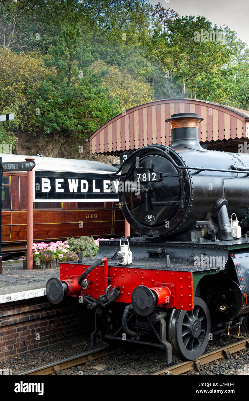 GWR Manor Class No 7812 Erlestoke Manor Steam Locomotive at Bewdley ...