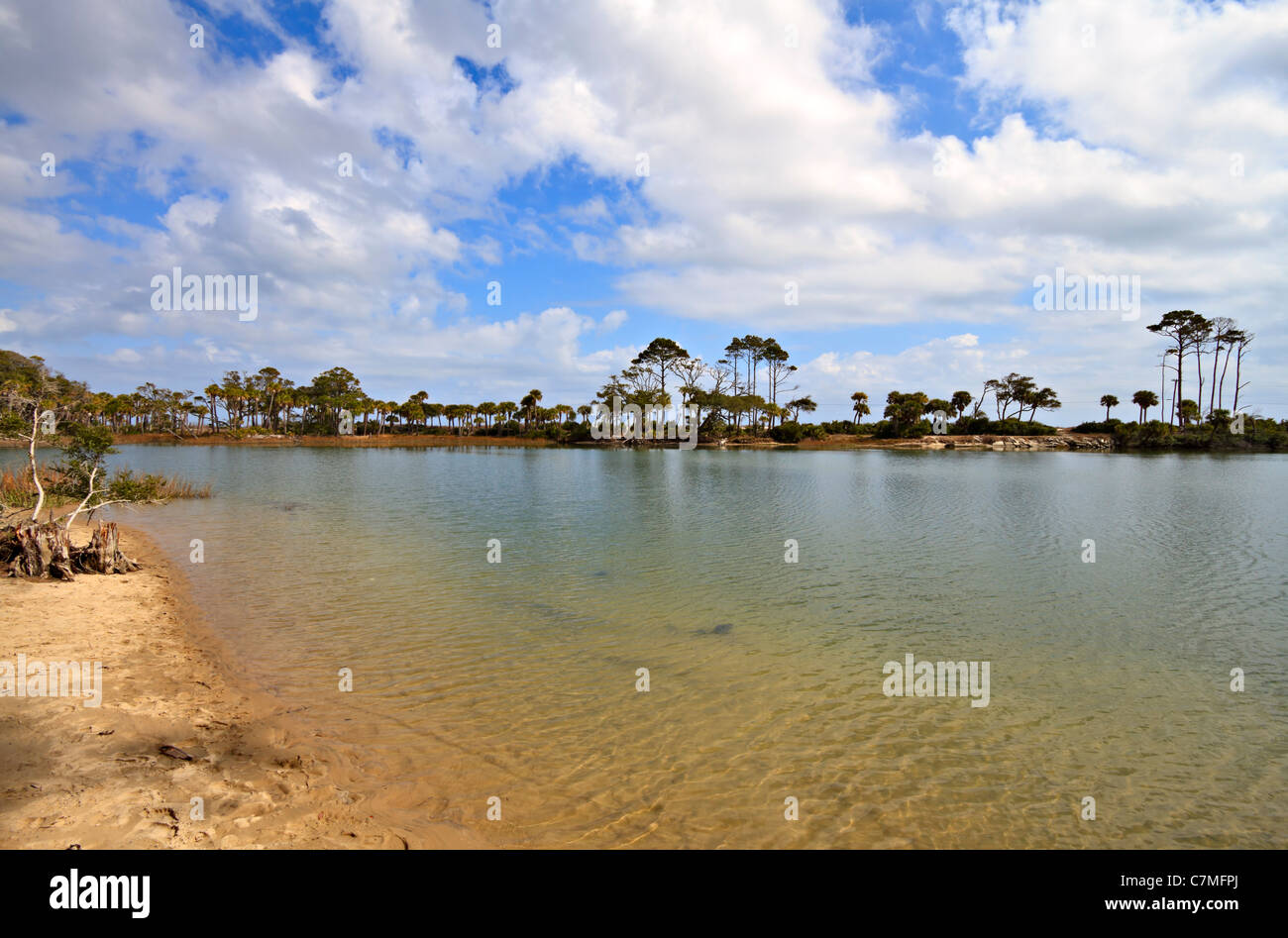 Salt water lagoon protected from the Atlantic surf is home to many ...