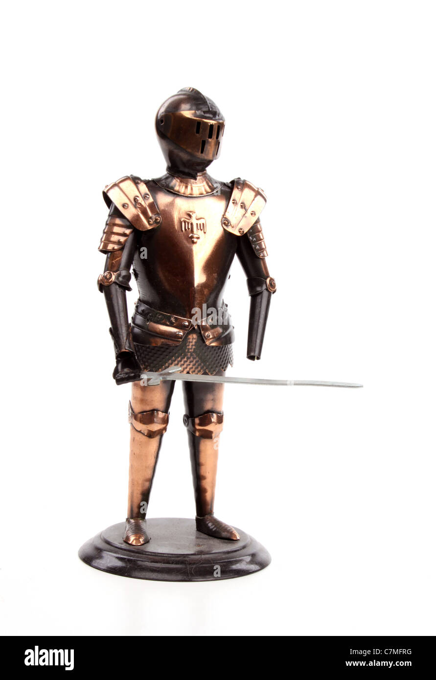 medieval knight's suit of armor and helmet Stock Photo - Alamy