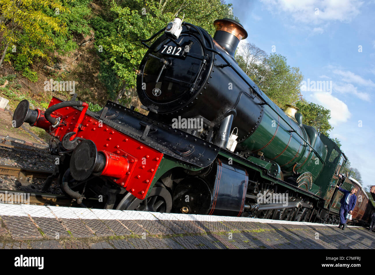 GWR Manor Class No 7812 Erlestoke Manor steam locomotive at Bewdley ...