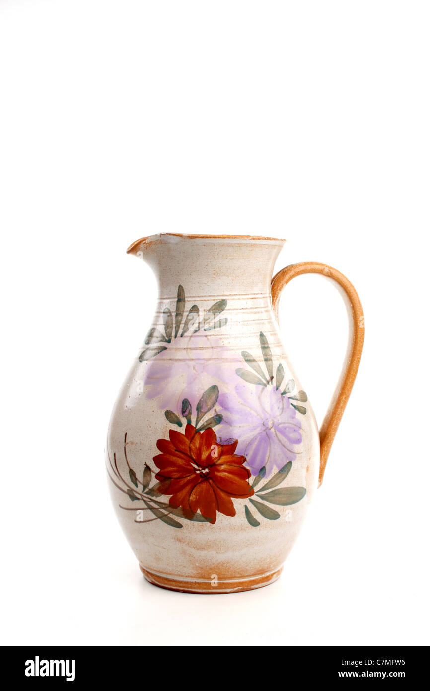 Beautiful painted vase on a pure white background Stock Photo - Alamy