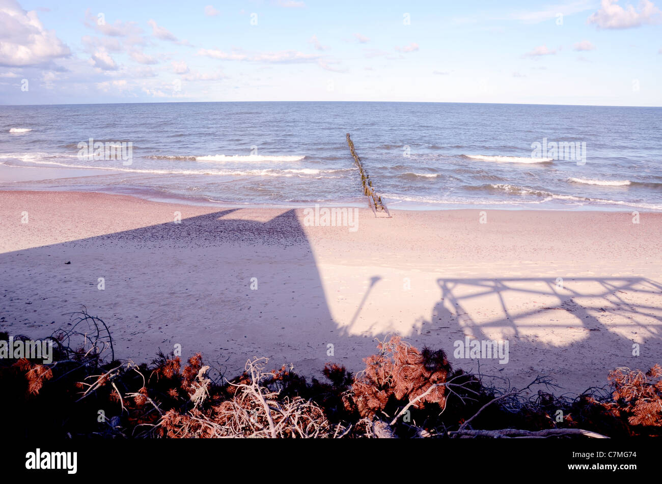 sea morning and beach buildings shadows Stock Photo - Alamy