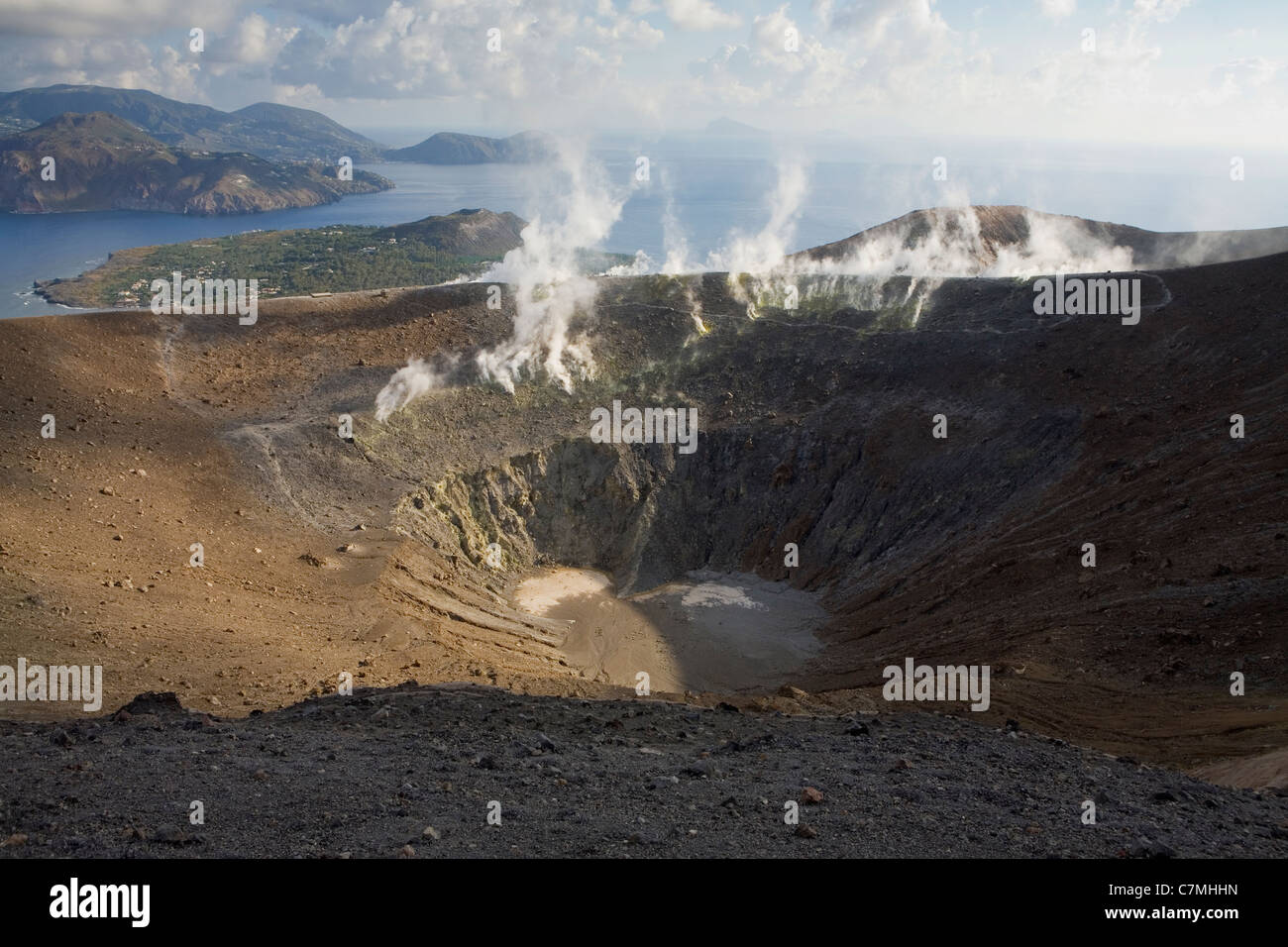 Vulcano, the crater Stock Photo - Alamy