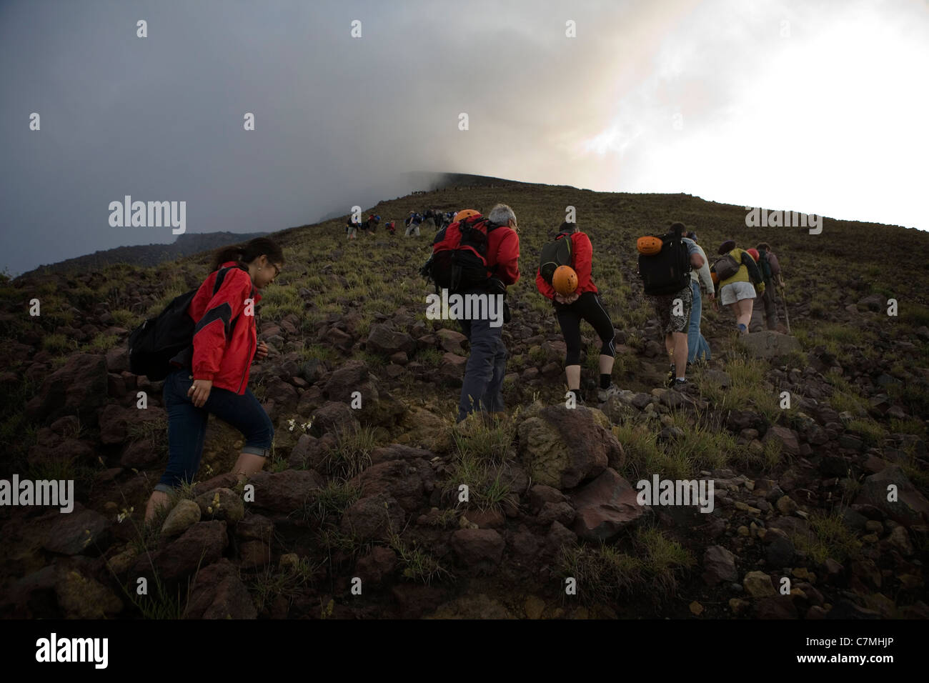 Climbing the Stromboli Volcano Stock Photo - Alamy