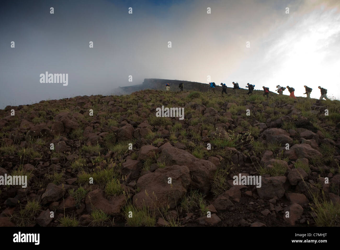 Climbing the Stromboli Volcano Stock Photo - Alamy