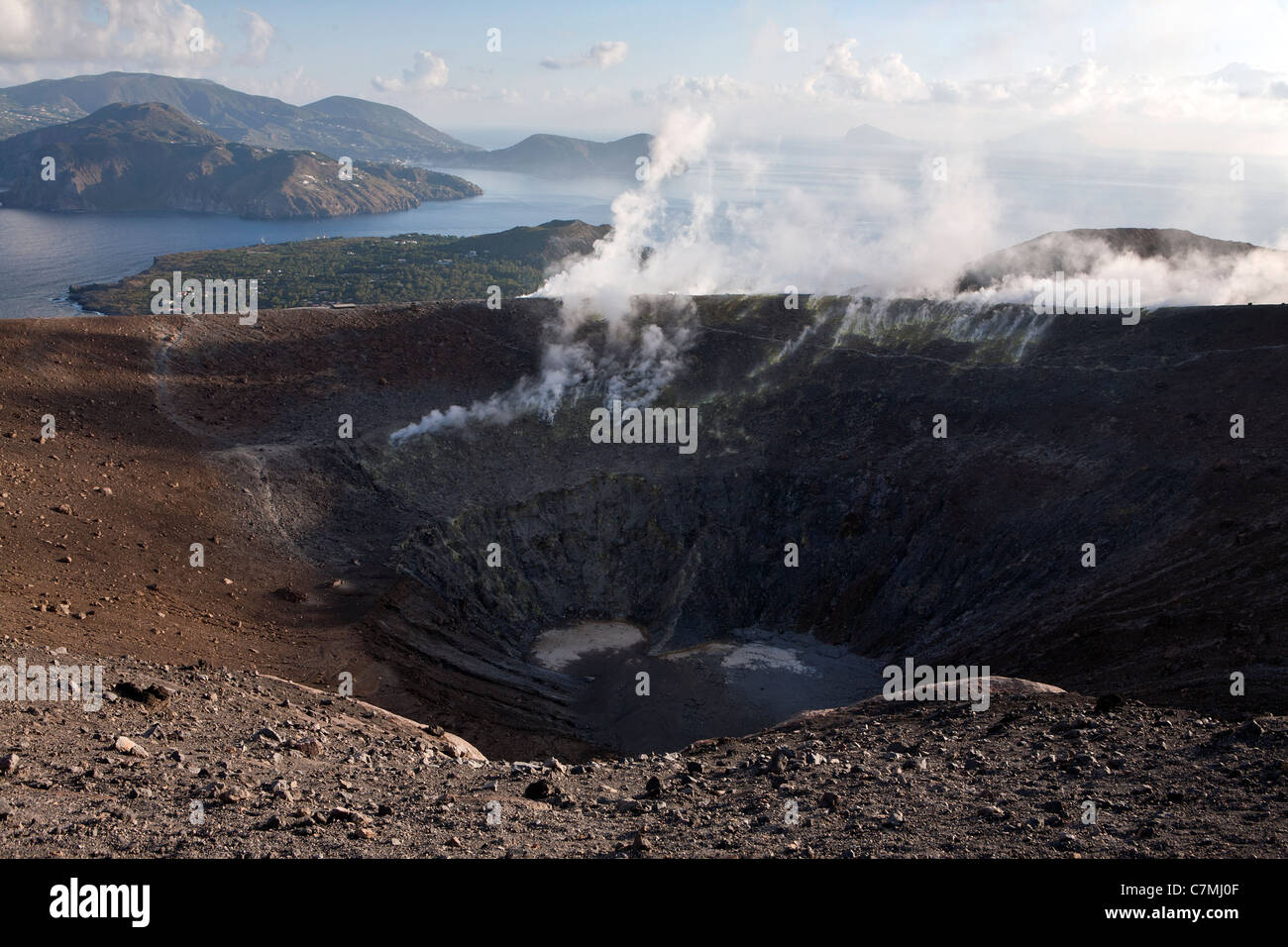 Vulcano island, the crater Stock Photo - Alamy