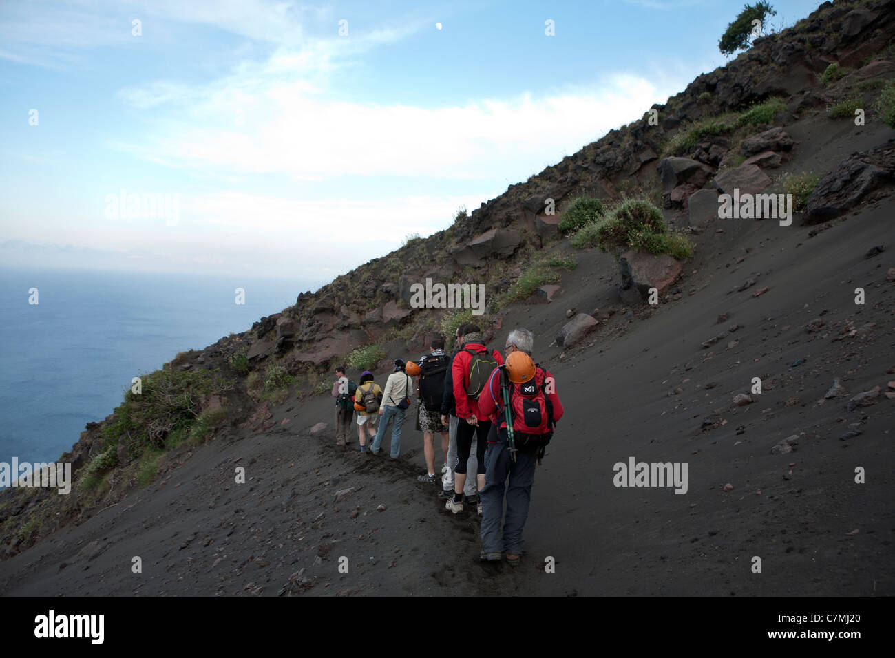 Climbing the Stromboli Volcano Stock Photo - Alamy