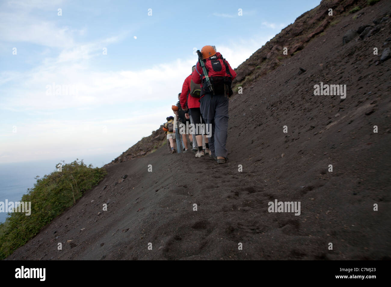Climbing the Stromboli Volcano Stock Photo - Alamy
