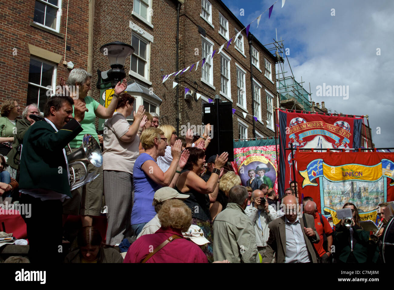 Crowd participation at Durham Miner's Gala Stock Photo - Alamy