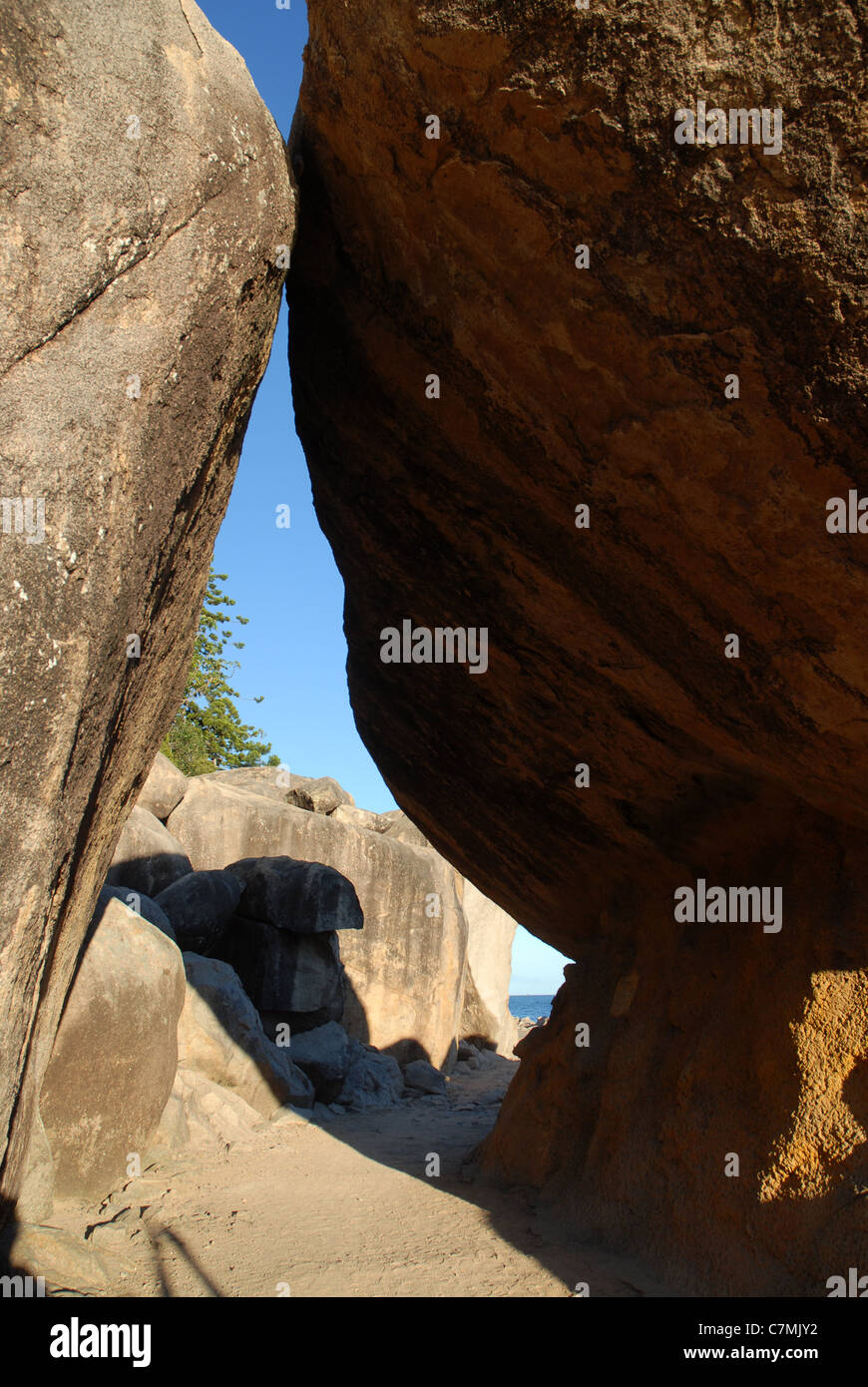 walking path & coastal granite rock formation, Bremner Point, Geoffrey ...