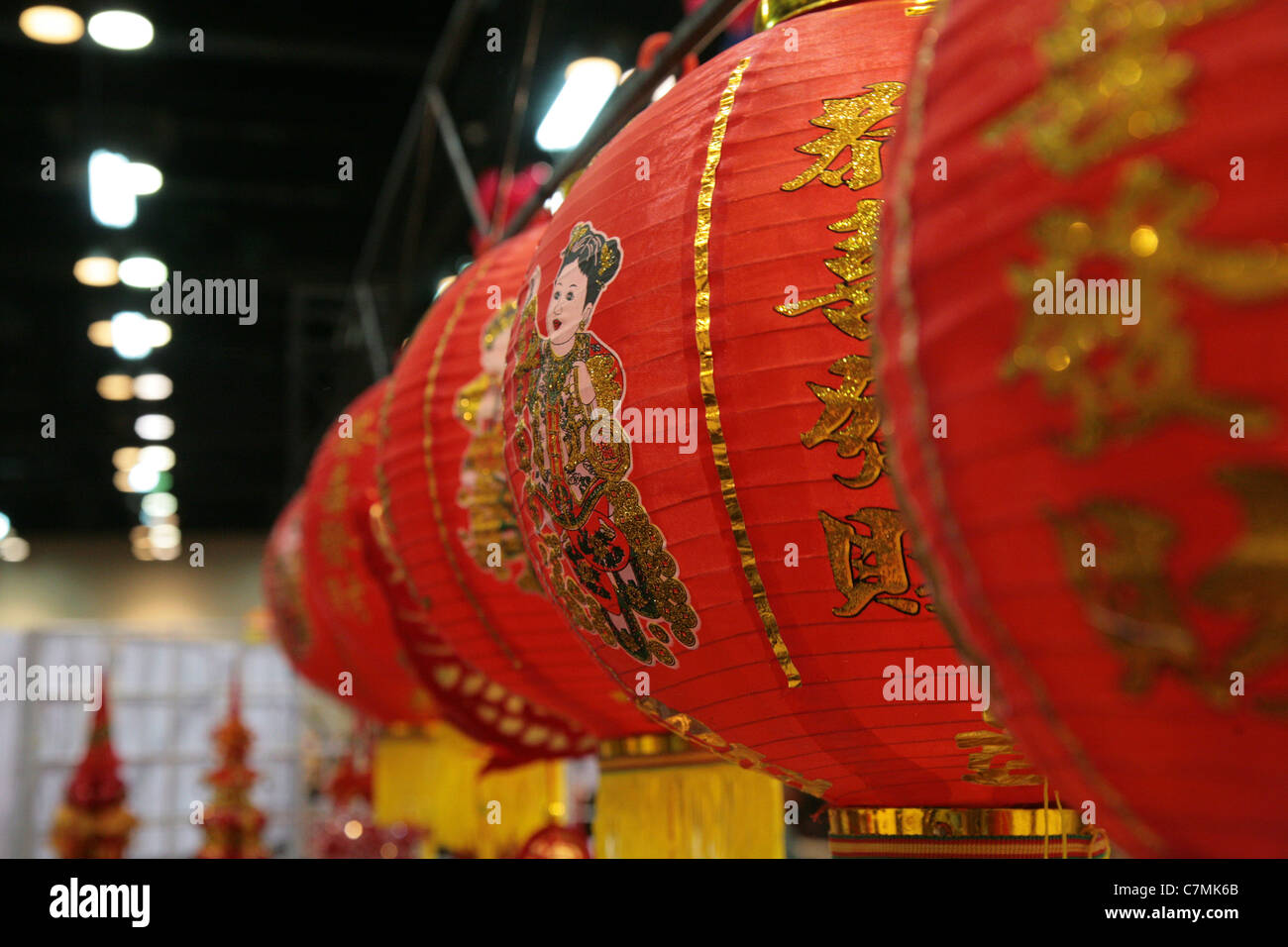 Chinese new year red balloons Stock Photo - Alamy