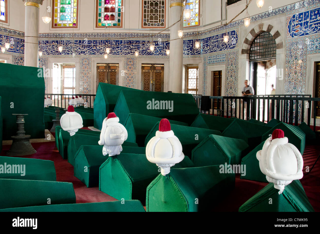 Turkey, Istanbul. Mausoleum of the Sultans located near Aya Sofy. Tomb ...