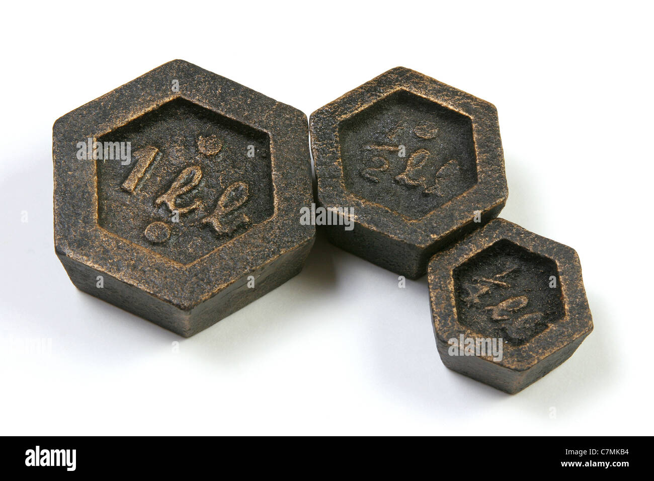 Pattern weights on a white background Stock Photo - Alamy