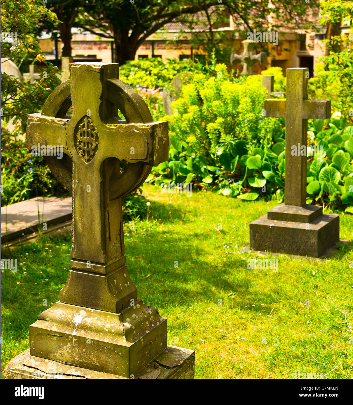 Ancient graveyard in english cathedral Stock Photo - Alamy