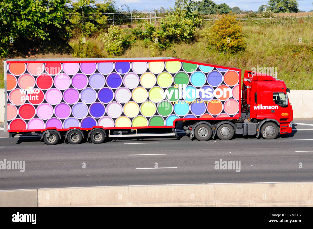 Wilko colourful paint brand advert on side Wilkinson discount chain ...