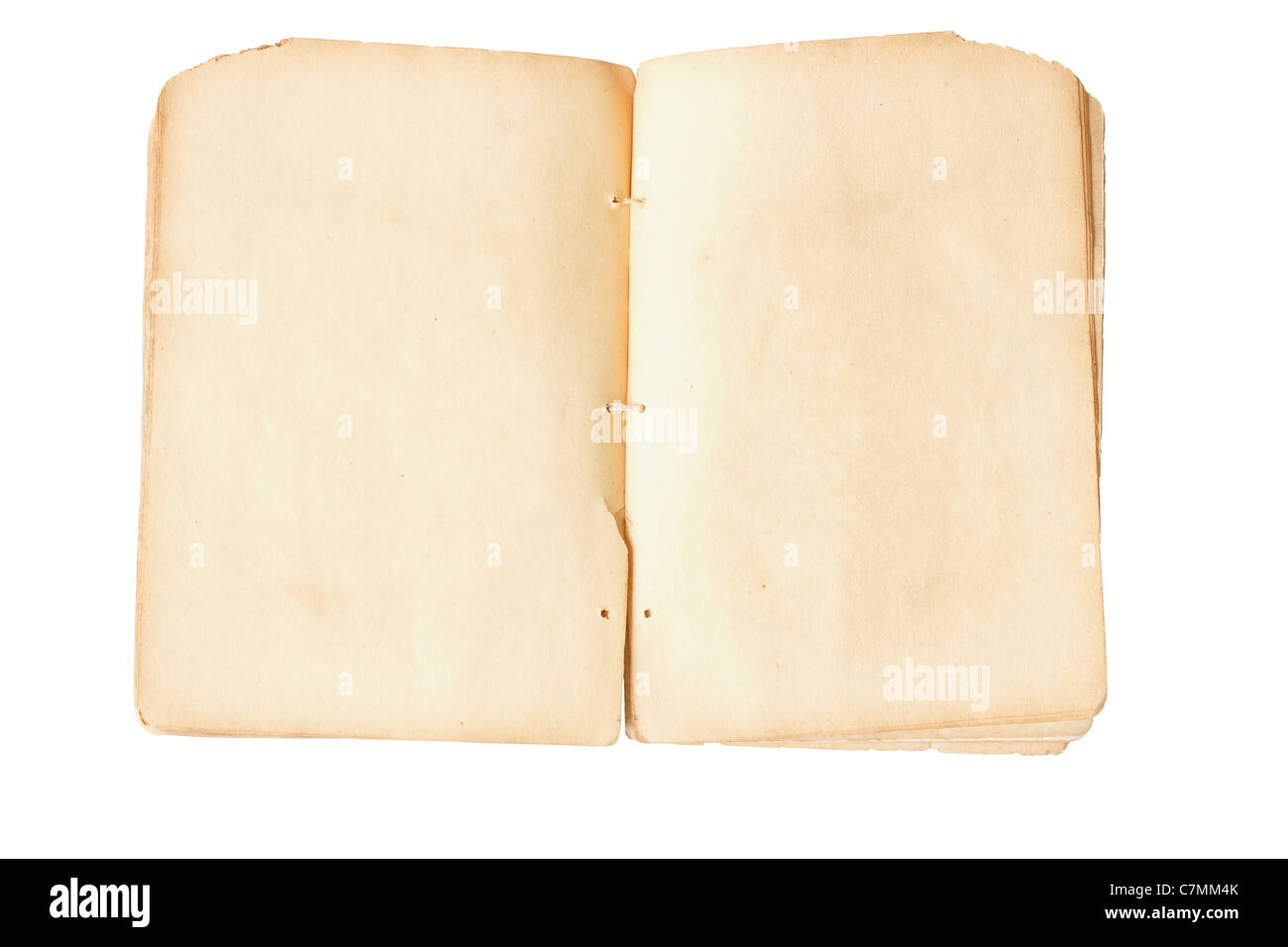 Open blank ancient book isolated on white background Stock Photo - Alamy