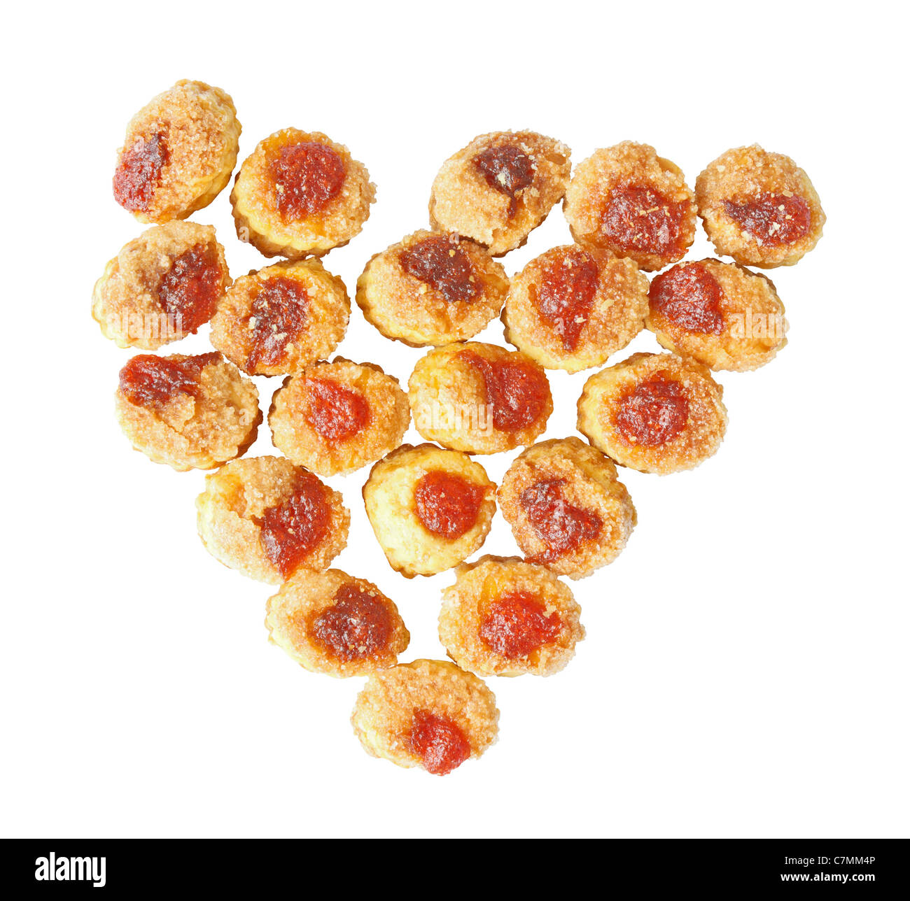 Heart from crisp puff pastries isolated on a white background Stock ...