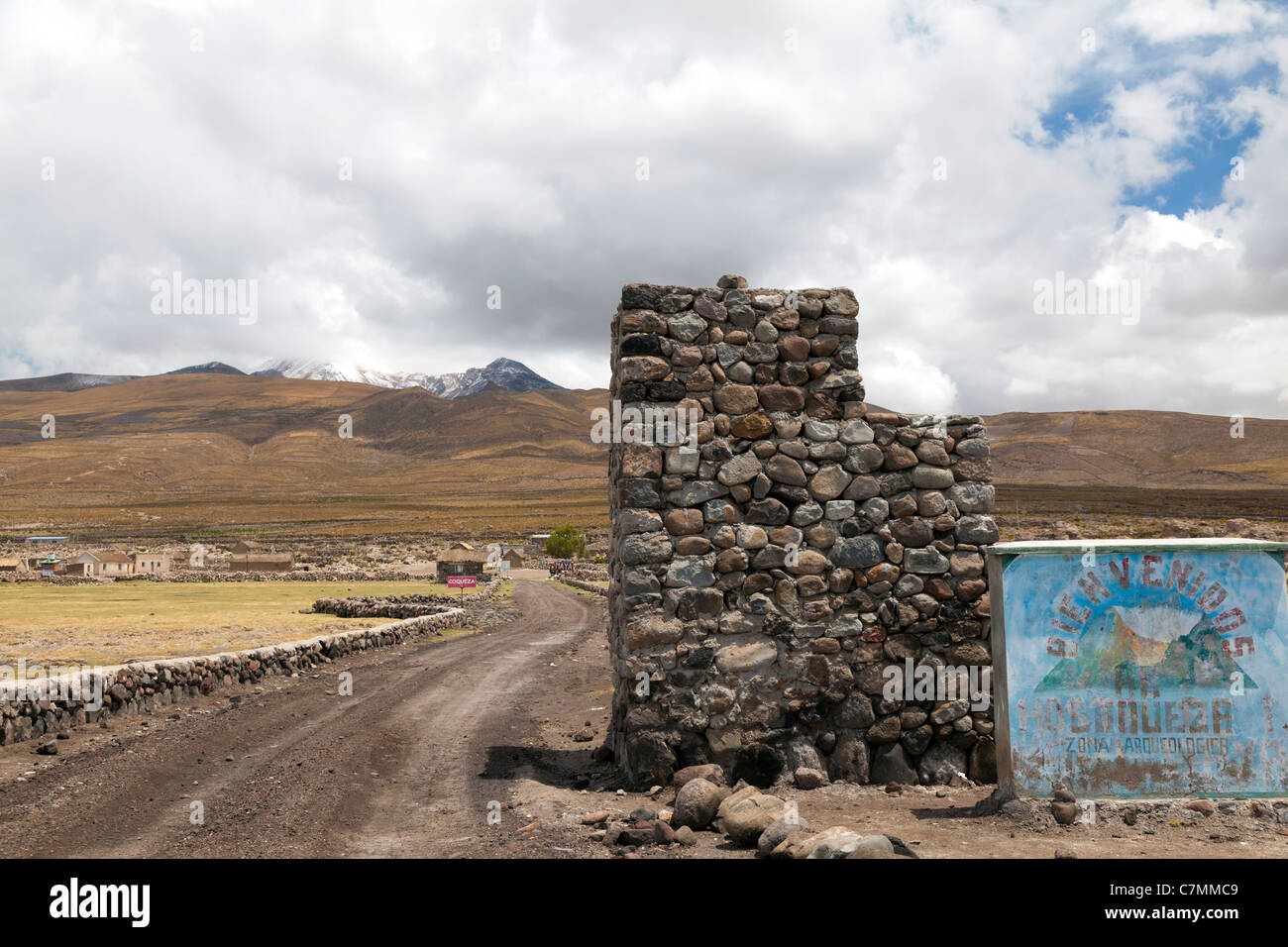 The road leading into the village of Coqueza, Uyuni Salt Lake, Bolivia ...