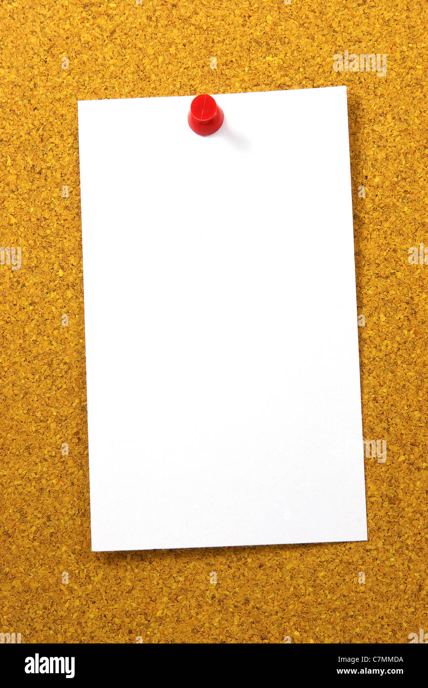 Empty white paper on a board to use as background for a message Stock ...