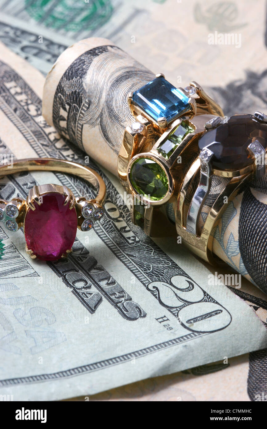 Luxury, jewels, cash Stock Photo - Alamy