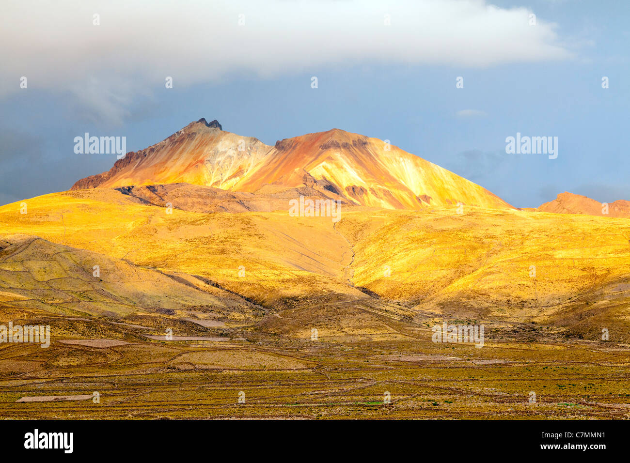 Tunupa volcano at sunset, Bolivia Stock Photo - Alamy