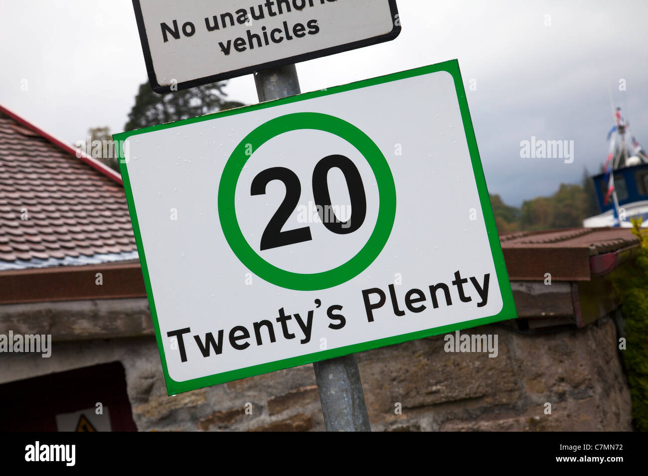 Twenty is plenty, twenty's plenty speed limit road sign as seen all ...