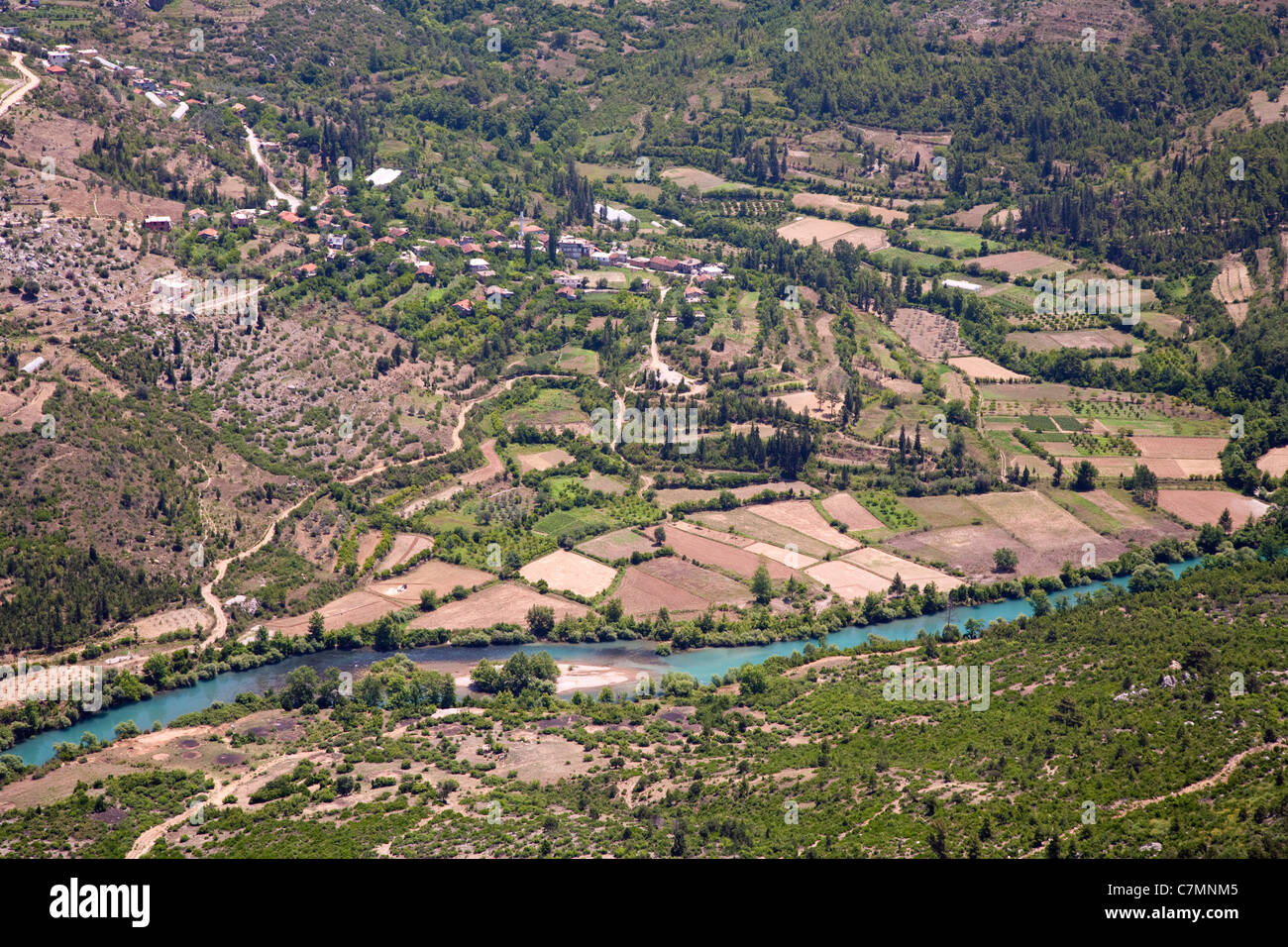 Aerial view of Manavgat River near Akseki Antalya Turkey Stock Photo ...