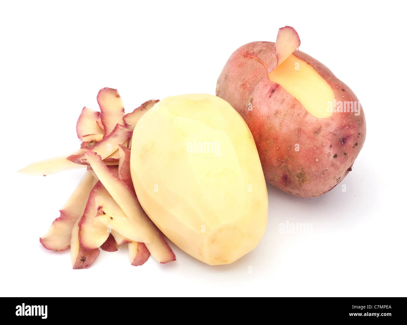Raw potato vegetable closeup isolated on white Stock Photo - Alamy